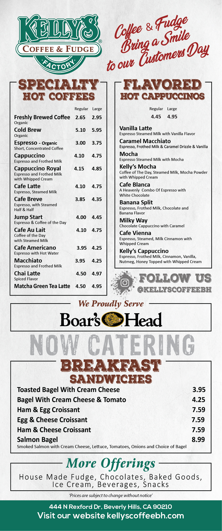 Menu – Kelly's Coffee
